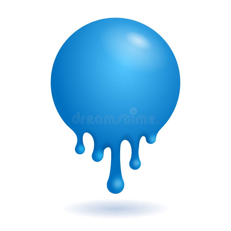 Melting Paint Drip Sticker Liquid Water Icon Stock Vector ...