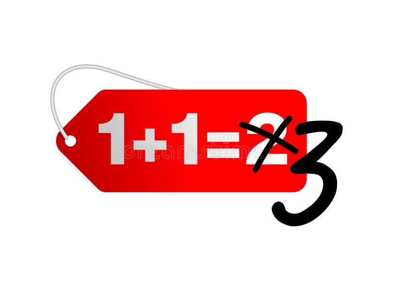 1 Plus 1 is 3 Sticker for Special Offer Stock Vector - Illustration of ...