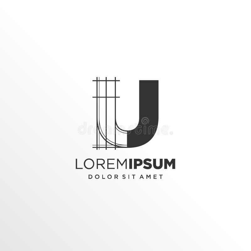 Initial Letter U Logo Design with Architecture Element Stock Vector ...