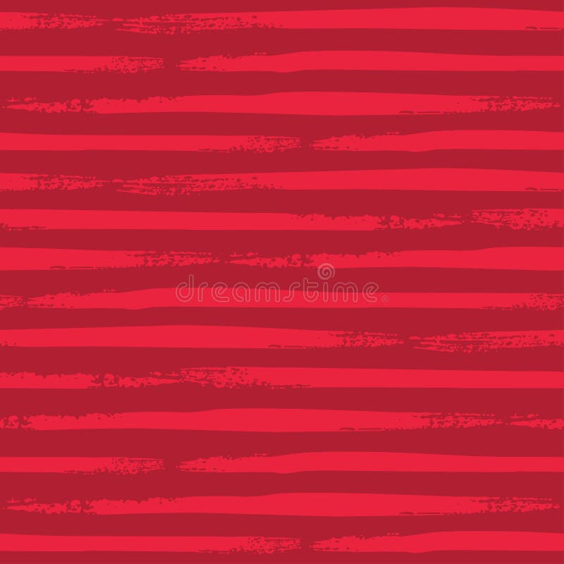 Seamless Striped Pattern with Red Horizontal Lines. Hand Drawn ...