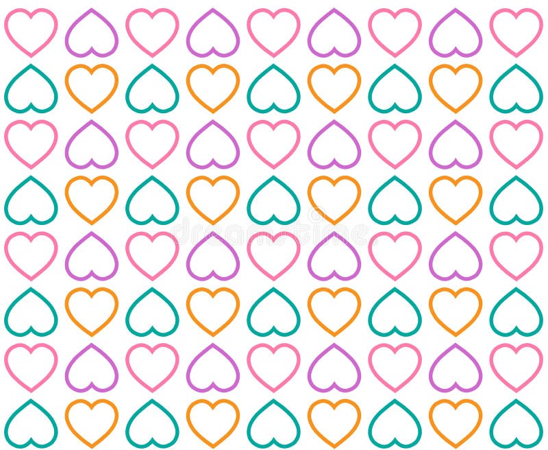 Heart Design Wedding Vector Seamless Pattern on a White Background ...