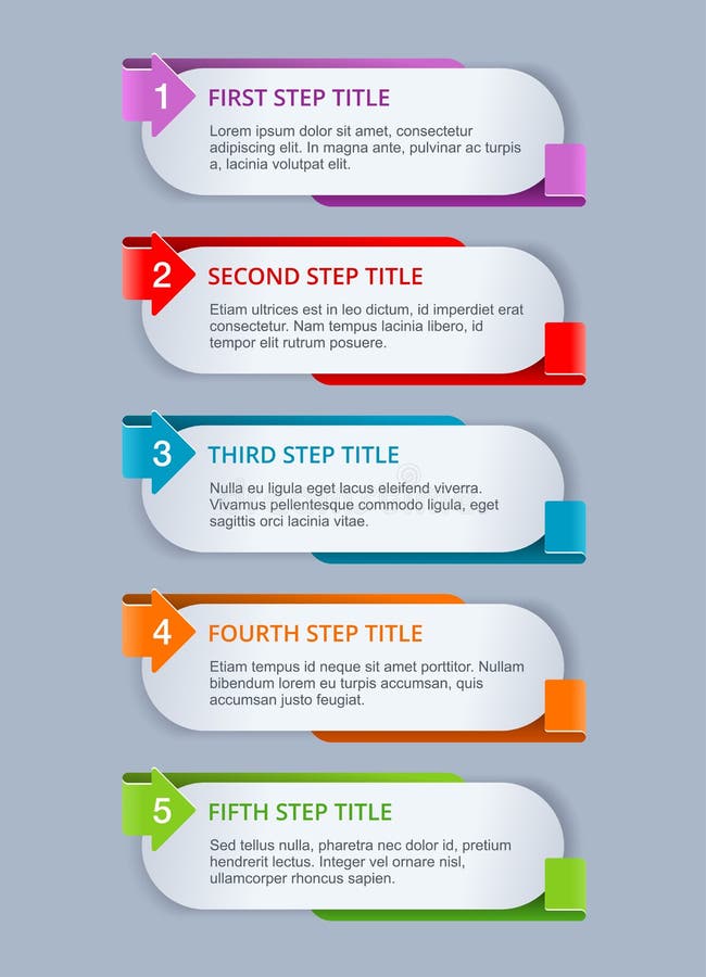 Infographics Template with 5 Steps for Brochure Stock Vector ...