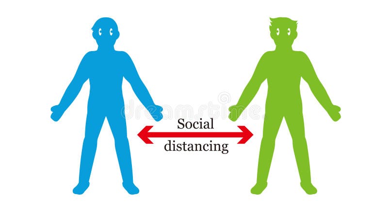 Social Distancing - Image of Distance between People Stock Vector ...