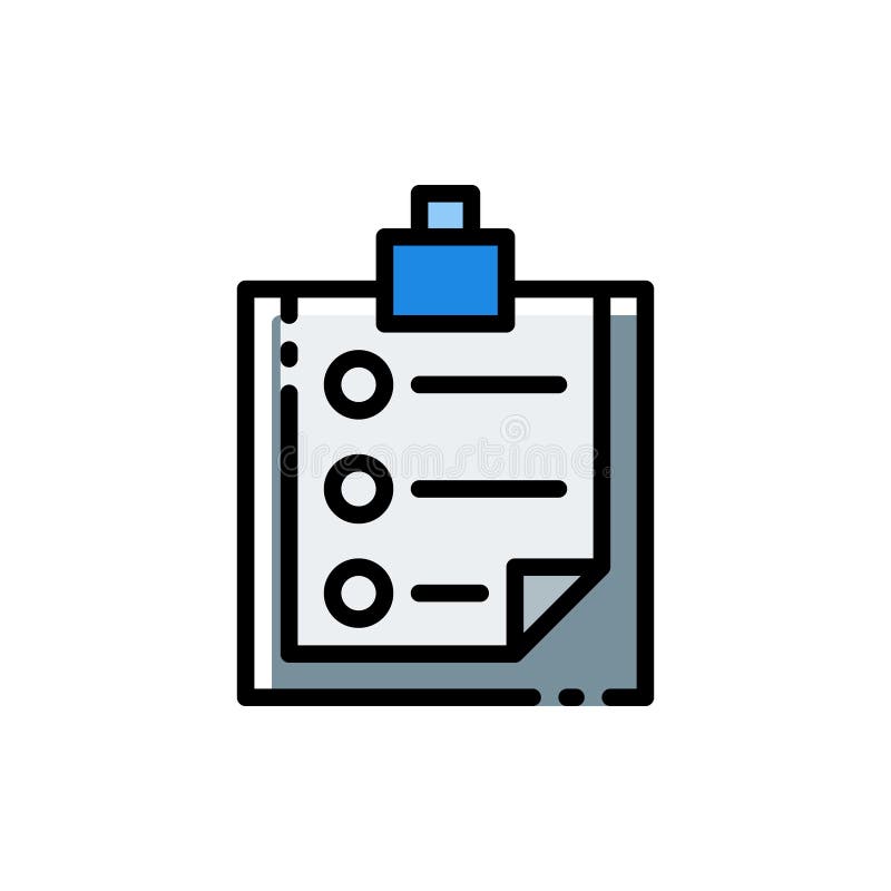 Filled Line Style Icon of Note List Icon Stock Vector - Illustration of ...