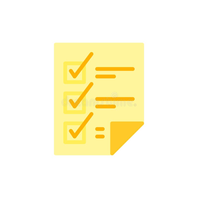 Flat Style Icon of Note List Icon Stock Vector - Illustration of ...
