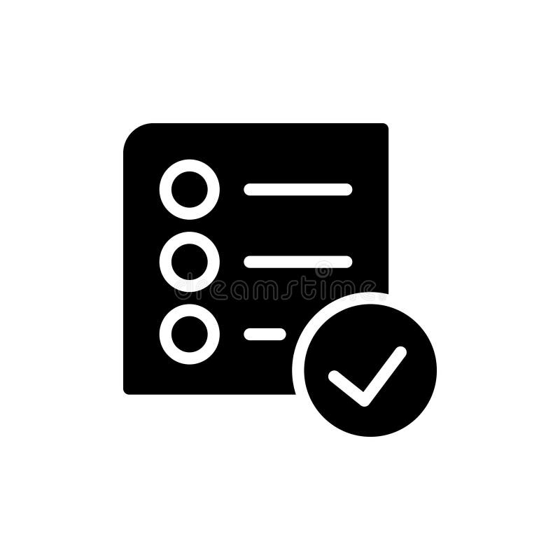 Checklist in Glyph Style Icon Stock Vector - Illustration of agreement ...