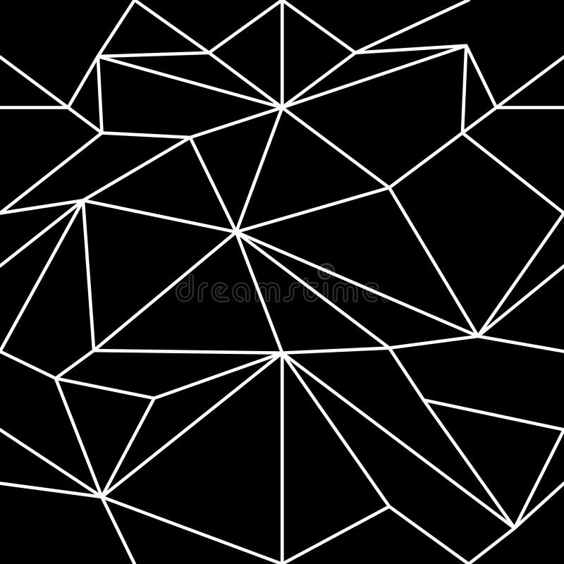 Abstract Black Polygonal Seamless Pattern with White Lines. Stock ...