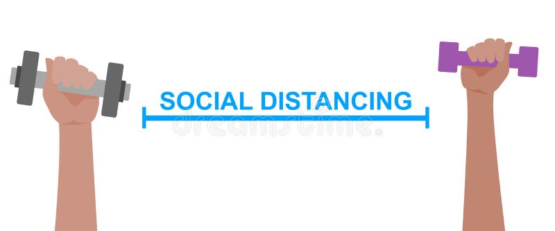 Workout with Social Distance. Stock Vector - Illustration of distance ...