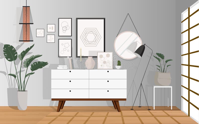 Spotlight in the Studio Room Stock Vector - Illustration of apartment ...