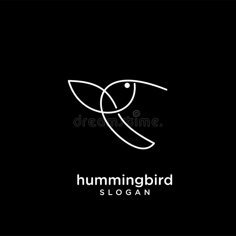 Hummingbird Line Abstract Simple Modern Logo Isolated Black Background ...