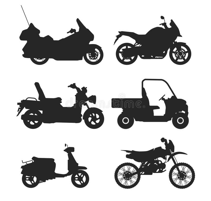 Motorcycle Icon Vector Logo Template. Vector Black Motorcycles Icon Set ...