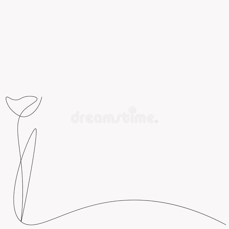 Summer Flower One Line Drawing Vector Illustration Stock Illustration ...