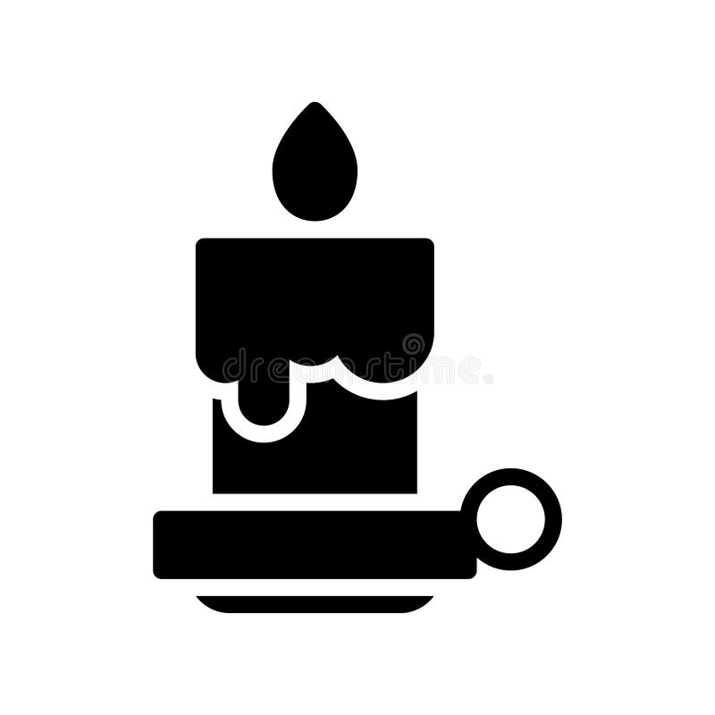 Simple Candle Icon. Illustration in Glyph Style Stock Vector ...