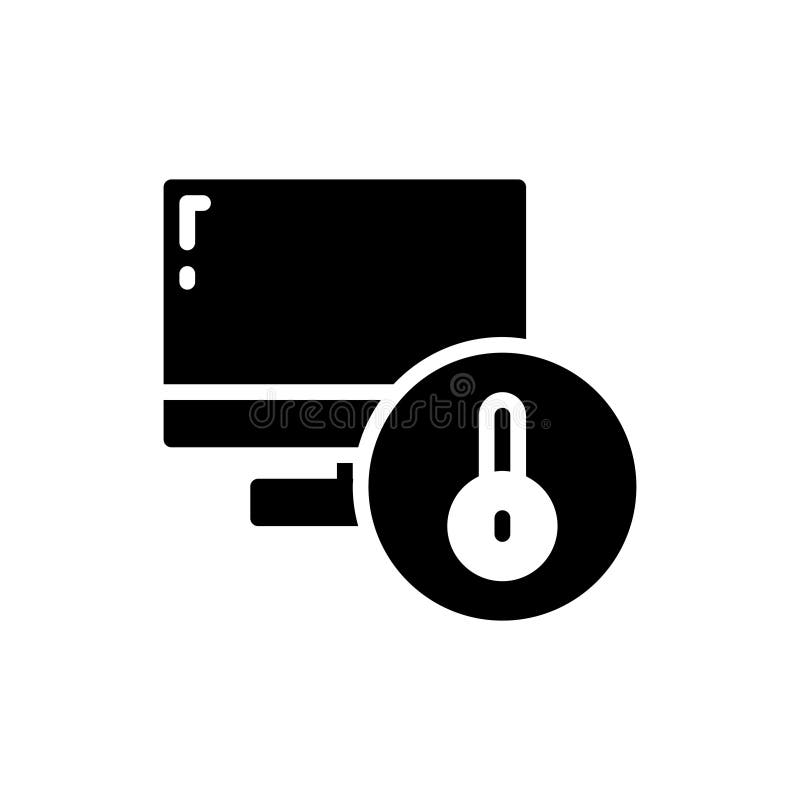 Glyph Style Icon of Computer Security Stock Vector - Illustration of ...