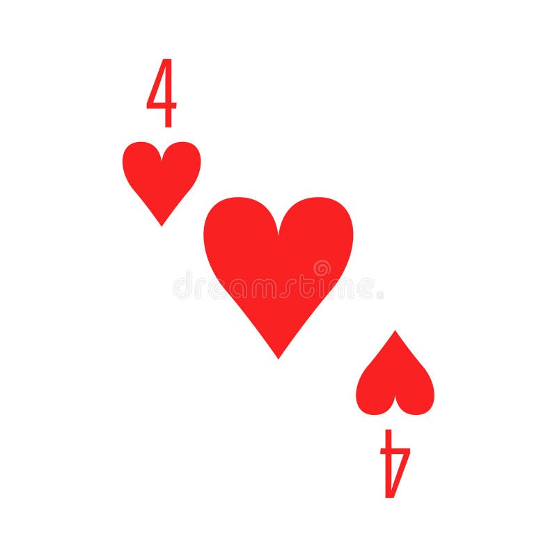 Playing Poker Card Four Icon Image. Stock Vector - Illustration of ...