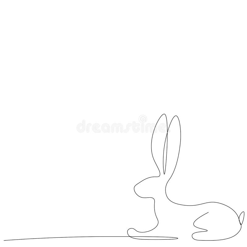 Easter Bunny Line Drawing Vector Illustration Stock Illustration ...