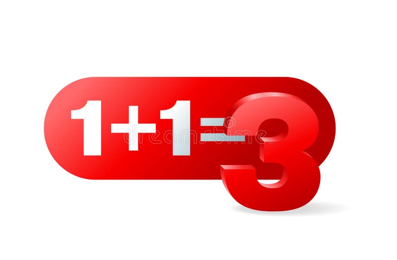1 Plus 1 is 3 Sticker for Special Offer Stock Vector - Illustration of ...