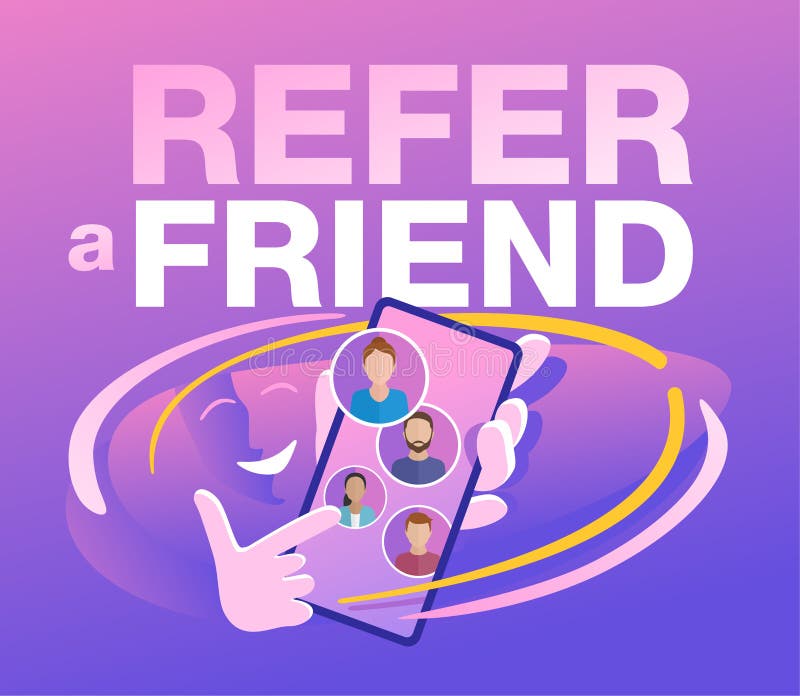 Refer a Friend - Referral Program Creative Banner Stock Vector ...