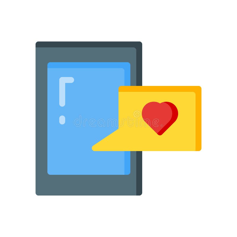 Mobile Like Message Icon in Glyph Style Stock Vector - Illustration of ...