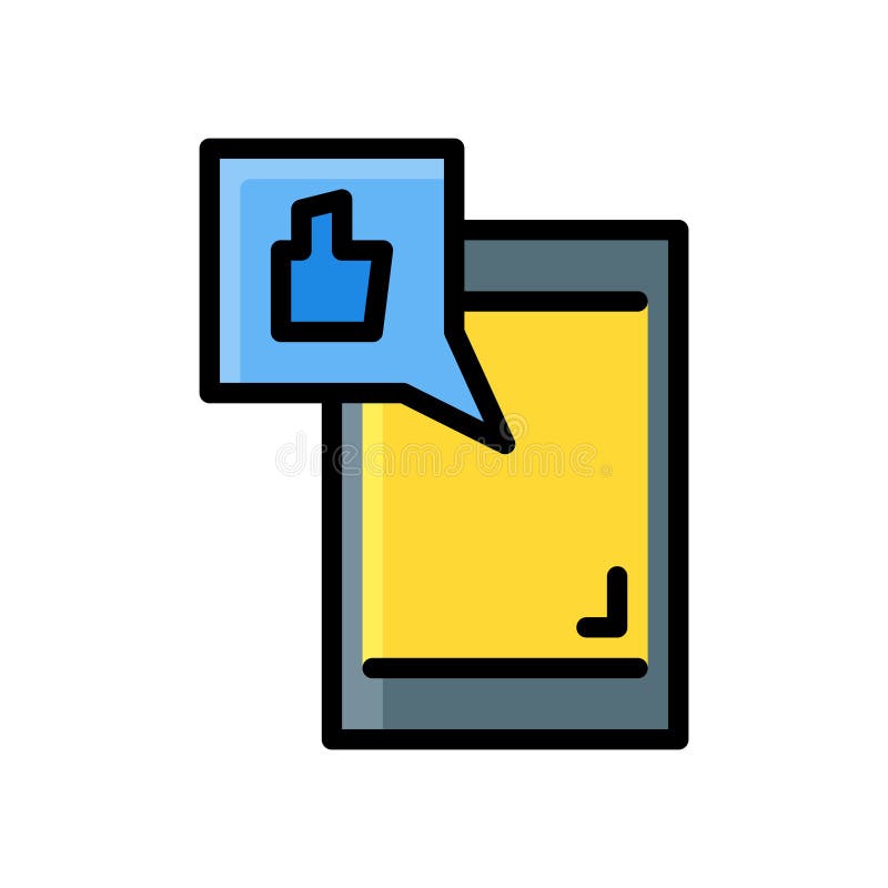 Mobile Like Message Icon in Glyph Style Stock Vector - Illustration of ...
