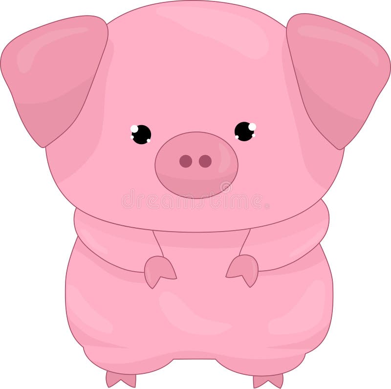 Cute Pink Pig Template. Vector Illustration for Kids Stock Vector ...