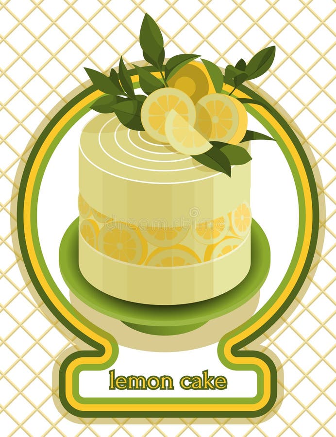 Lemon cake with cream stock vector. Illustration of healthy - 188873378