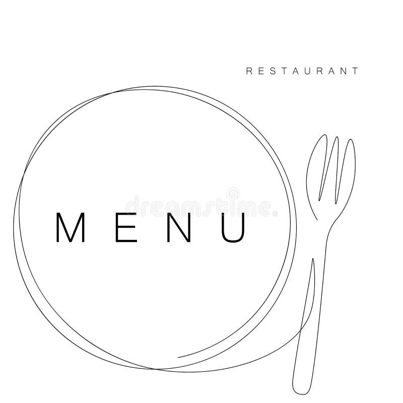 Menu Background Line Drawing Vector Illustration Stock Illustration ...