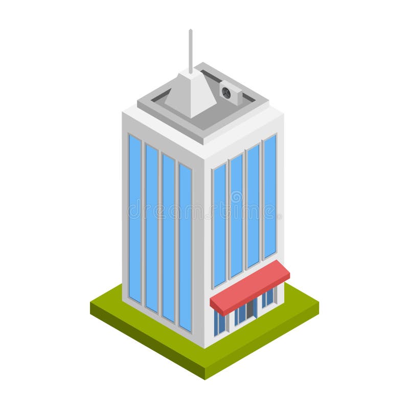 Bank Building - Isometric 3D Illustration. Stock Vector - Illustration ...