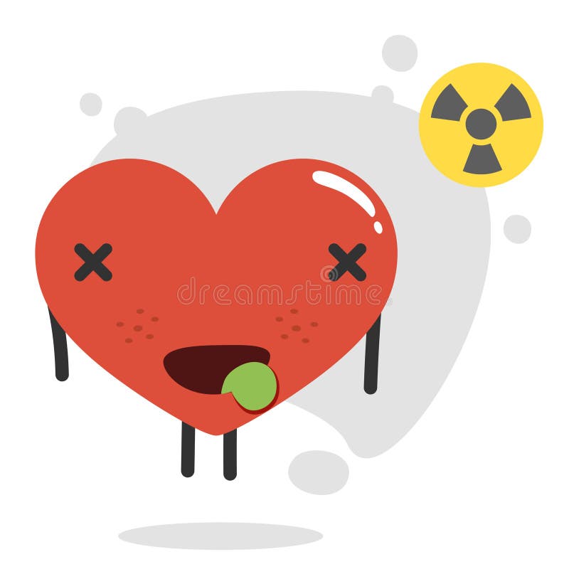 Cartoon Heart Character with Toxic Poisoning. Stock Vector ...