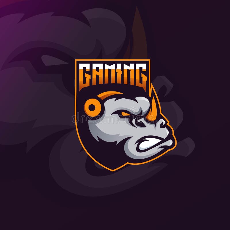 Rhino gaming logo stock vector. Illustration of animal - 189614632