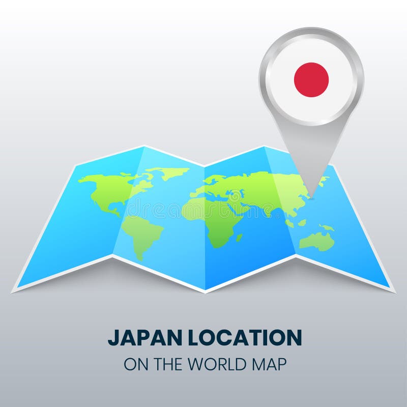 Location Icon of Japan on the World Map, Round Pin Icon of Japan Stock ...