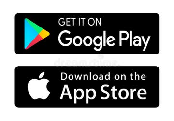 Google Play App Store Download Buttons or Icons. Editorial Stock Image ...