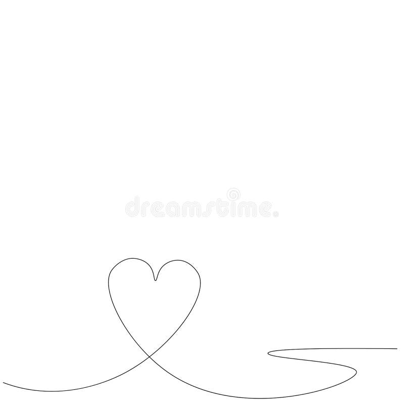 Love Heart One Line Drawing. Vector Stock Illustration - Illustration ...
