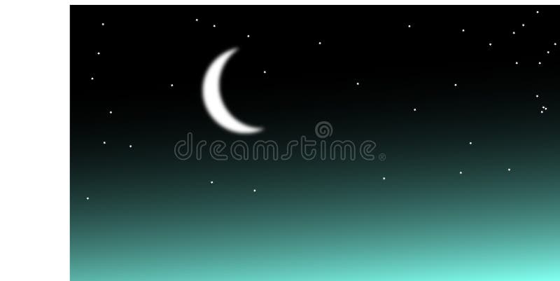 Starry Sky Night with Stars and Moon | Beautiful 2d Starry Night Scene ...