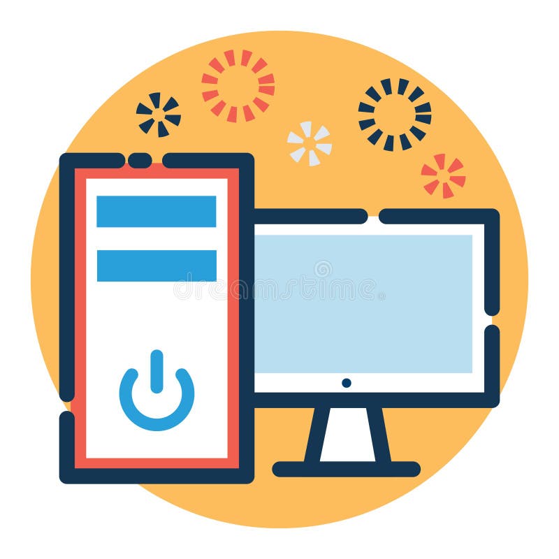 Illustration Vector Graphic of Computer Filled Outline Icon. Stock ...