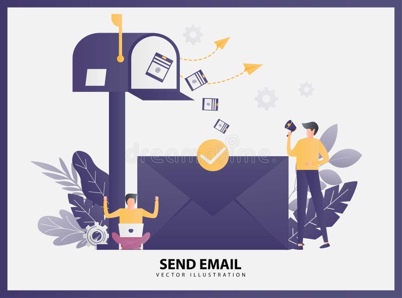 Sending Email Cartoon Stock Illustrations – 661 Sending Email Cartoon ...