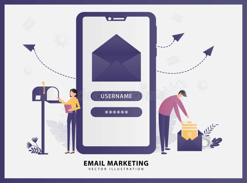 Illustration Vector Graphic of Email Marketing Concept Stock Vector ...