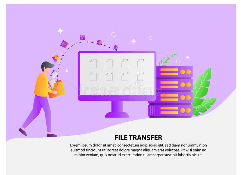 Illustration Vector Graphic of File Transfer Concept Stock Vector ...