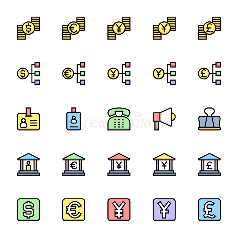 Business & Financial - 25 Icons Image. Stock Vector - Illustration of ...