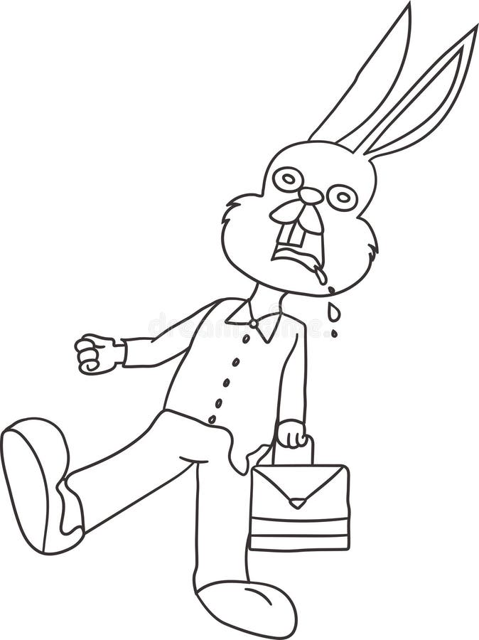WebZombie Bunny Cartoon Character. Rabbit Going To Work or School ...