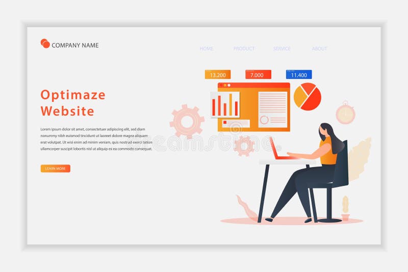Illustration Vector of Optimization Website Landing Page Stock Vector ...
