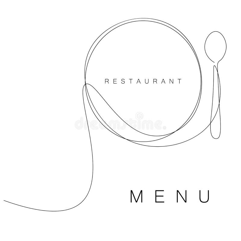 Menu Restaurant Design. Plate and Spoon Vector Stock Vector ...