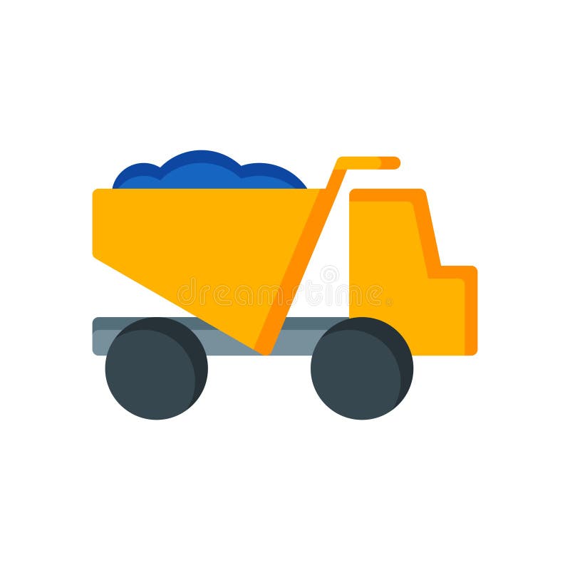 Dumper Truck Icon in Flat Style Stock Vector - Illustration of business ...