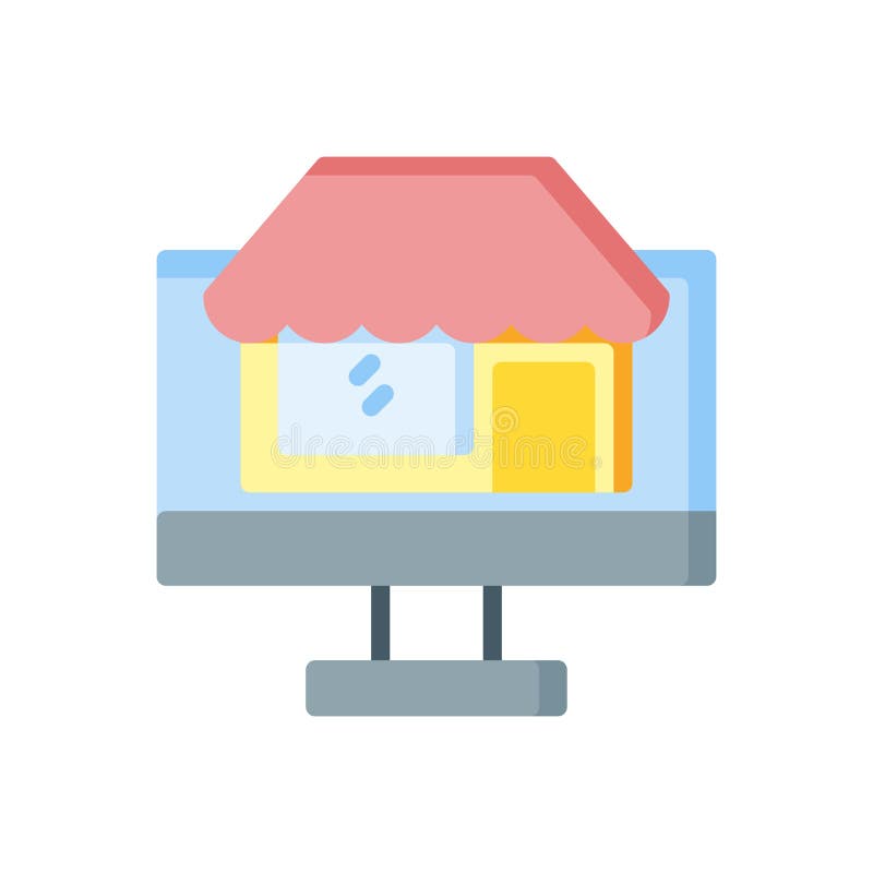 Internet Store Icon for Website. Vector Illustration in Filled Line ...