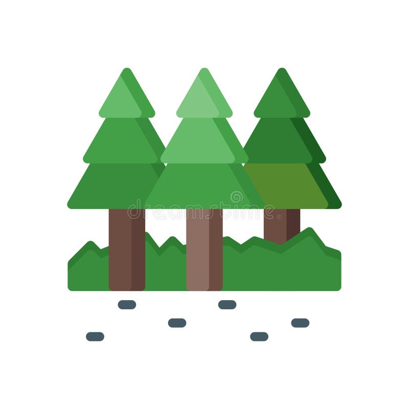 Tree Icon in Flat Style for Graphic Design Stock Vector - Illustration ...
