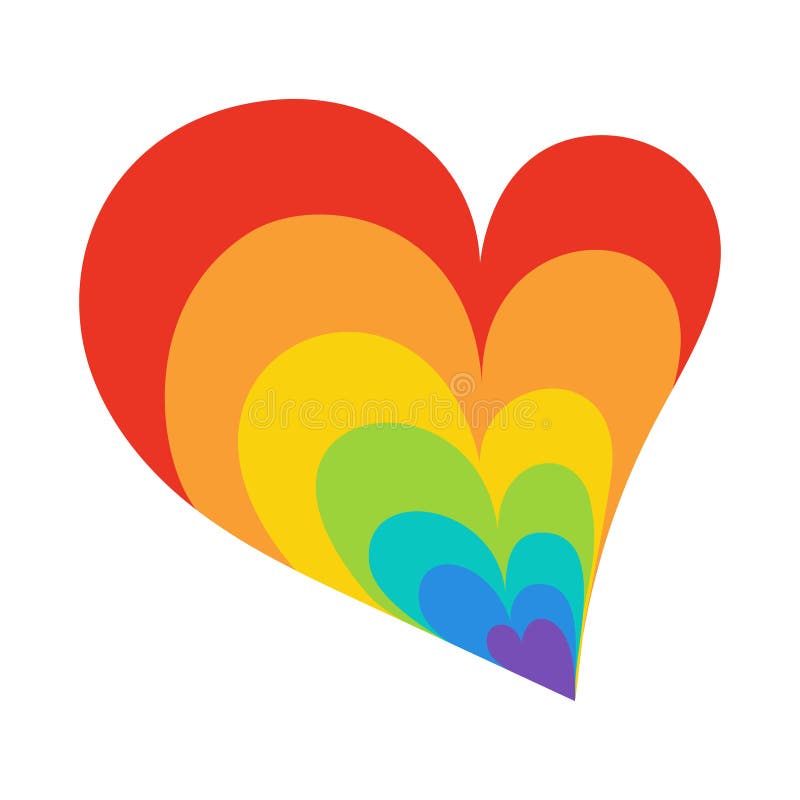 Vector Illustration of Heart Rainbow Symbol for International Day ...