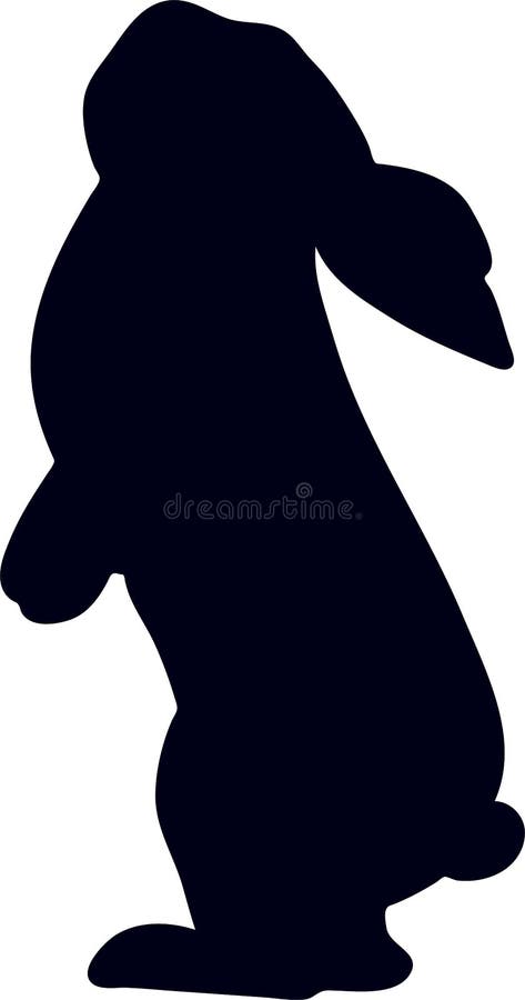 Hand-drawn Black Silhouettes of Cute Rabbits Sitting in Various Poses ...