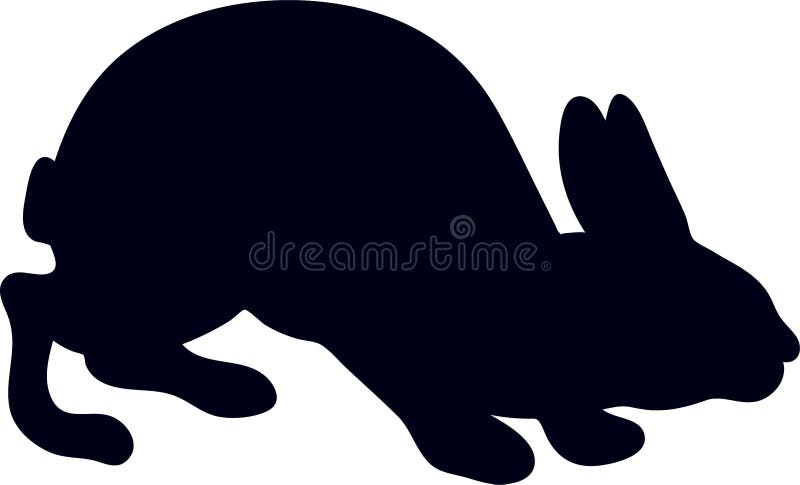 Hand-drawn Black Silhouettes of Cute Rabbits Sitting in Various Poses ...