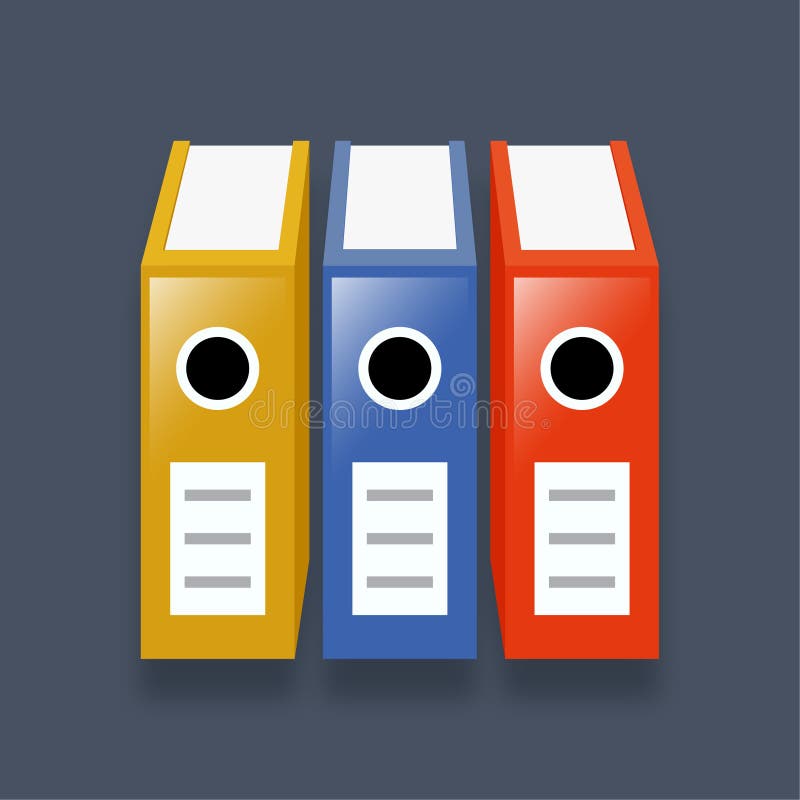 Office Files - Isometric 3D Illustration. Stock Vector - Illustration ...