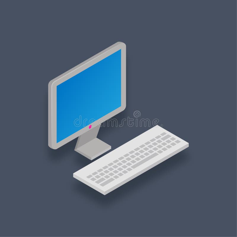 Computer - Isometric 3D Illustration. Stock Vector - Illustration of ...